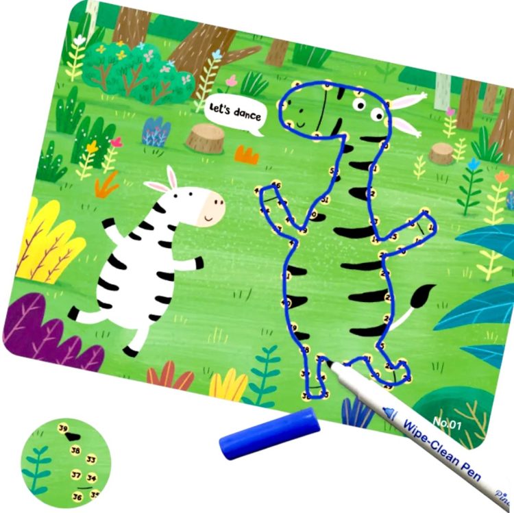 Scrie si Sterge Desen pe puncte Dotty Dots, 32 planse - helgatoys.ro