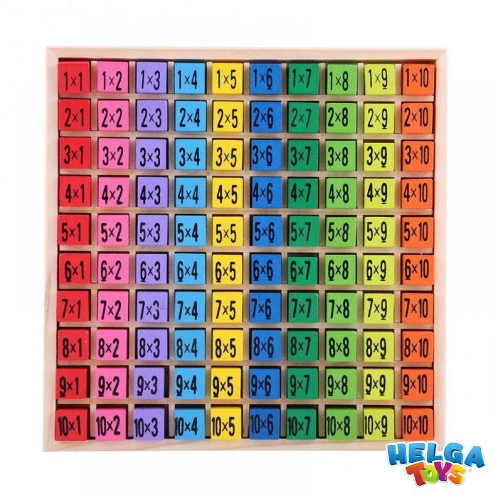 Tabla Inmultirii din Lemn colorat-Joc educativ - helgatoys.ro
